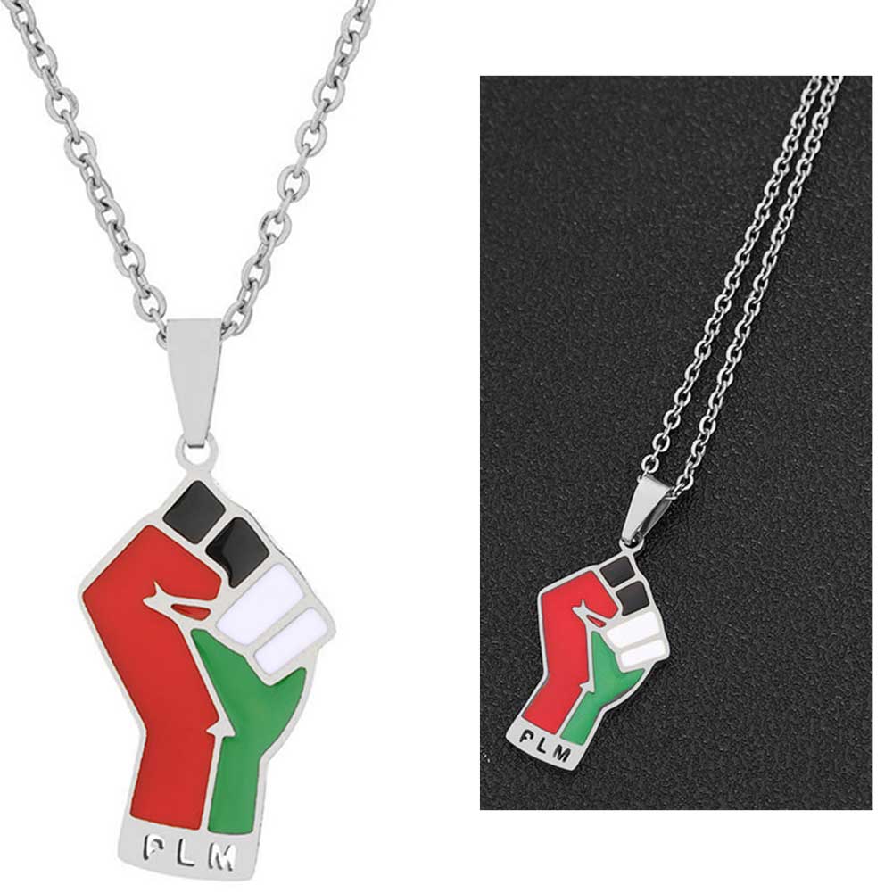 KKD Palestine Flag Map Necklace Pendant Stainless-steel with 50cm Chain ...