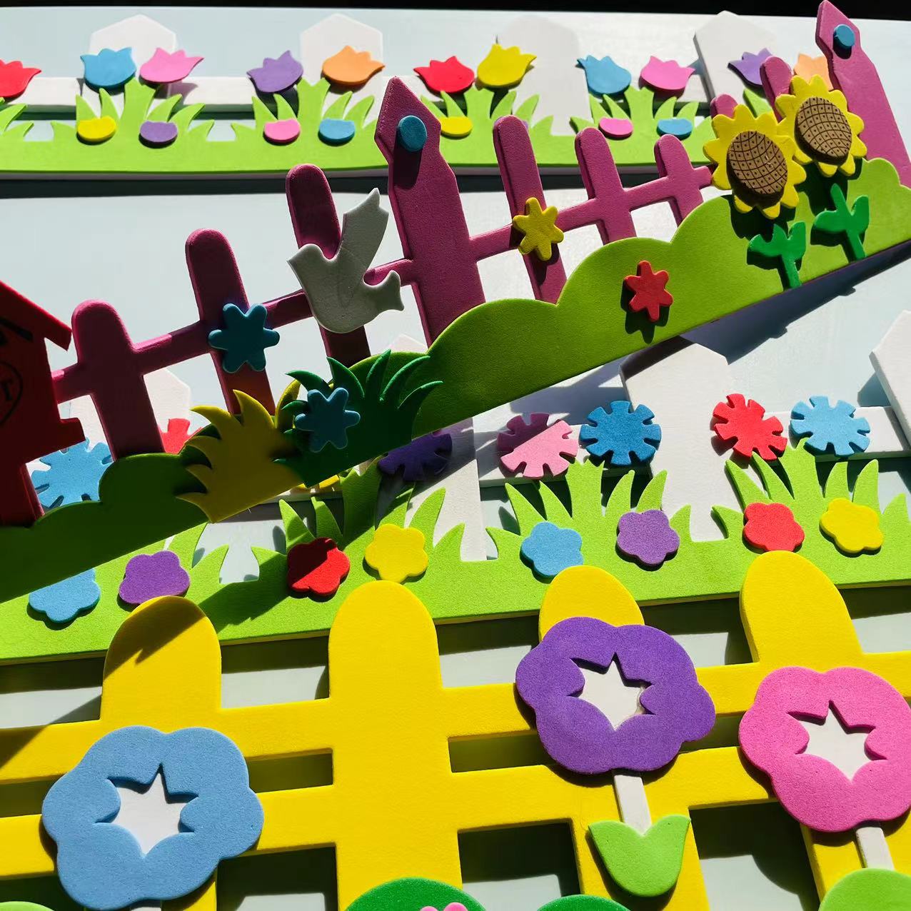 EVA Foam fence Craft 3D Wall Decoration classroom blackboard notice ...