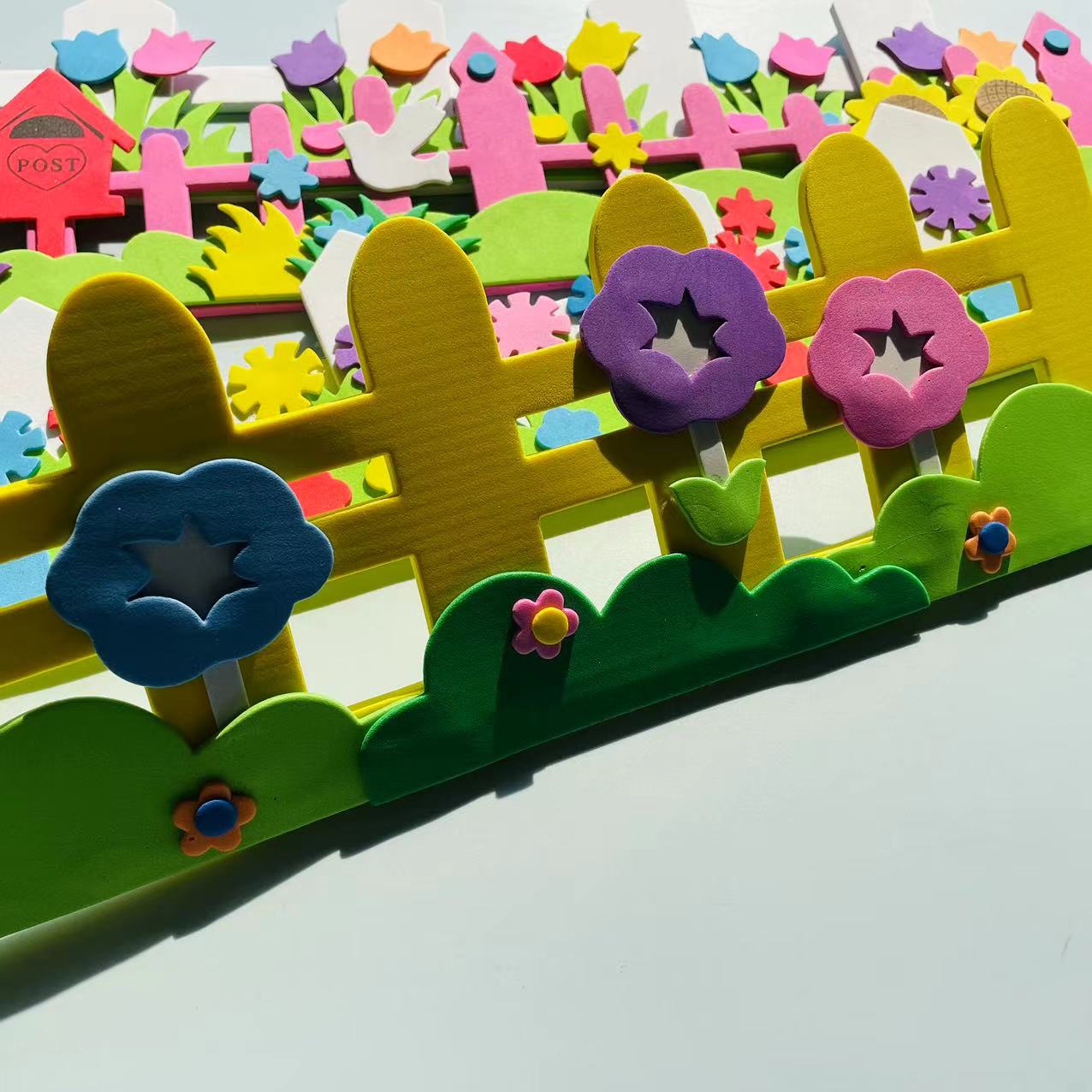 EVA Foam fence Craft 3D Wall Decoration classroom blackboard notice ...