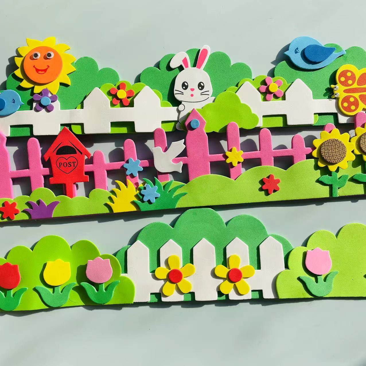 EVA Foam fence Craft 3D Wall Decoration classroom blackboard notice ...