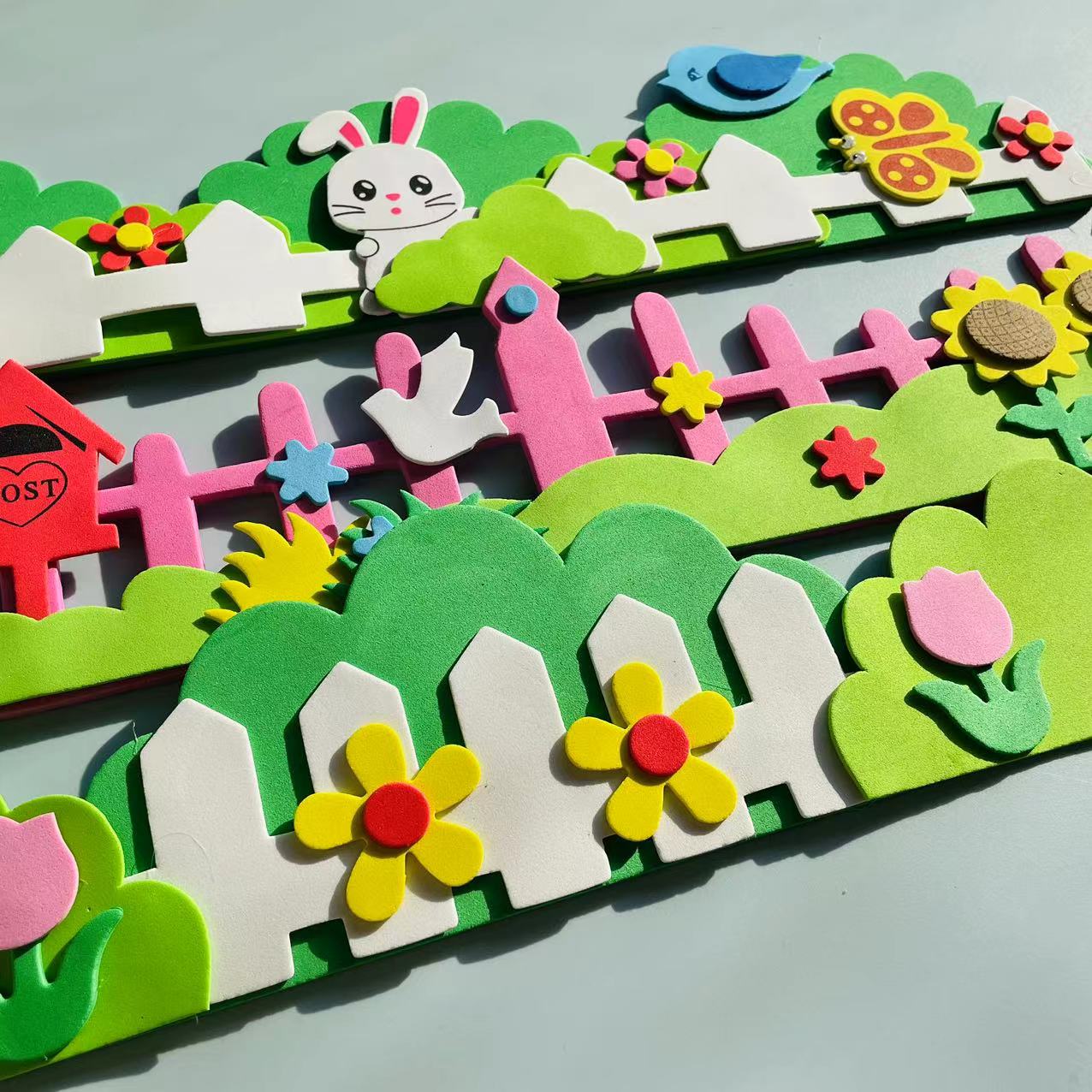 EVA Foam fence Craft 3D Wall Decoration classroom blackboard notice ...