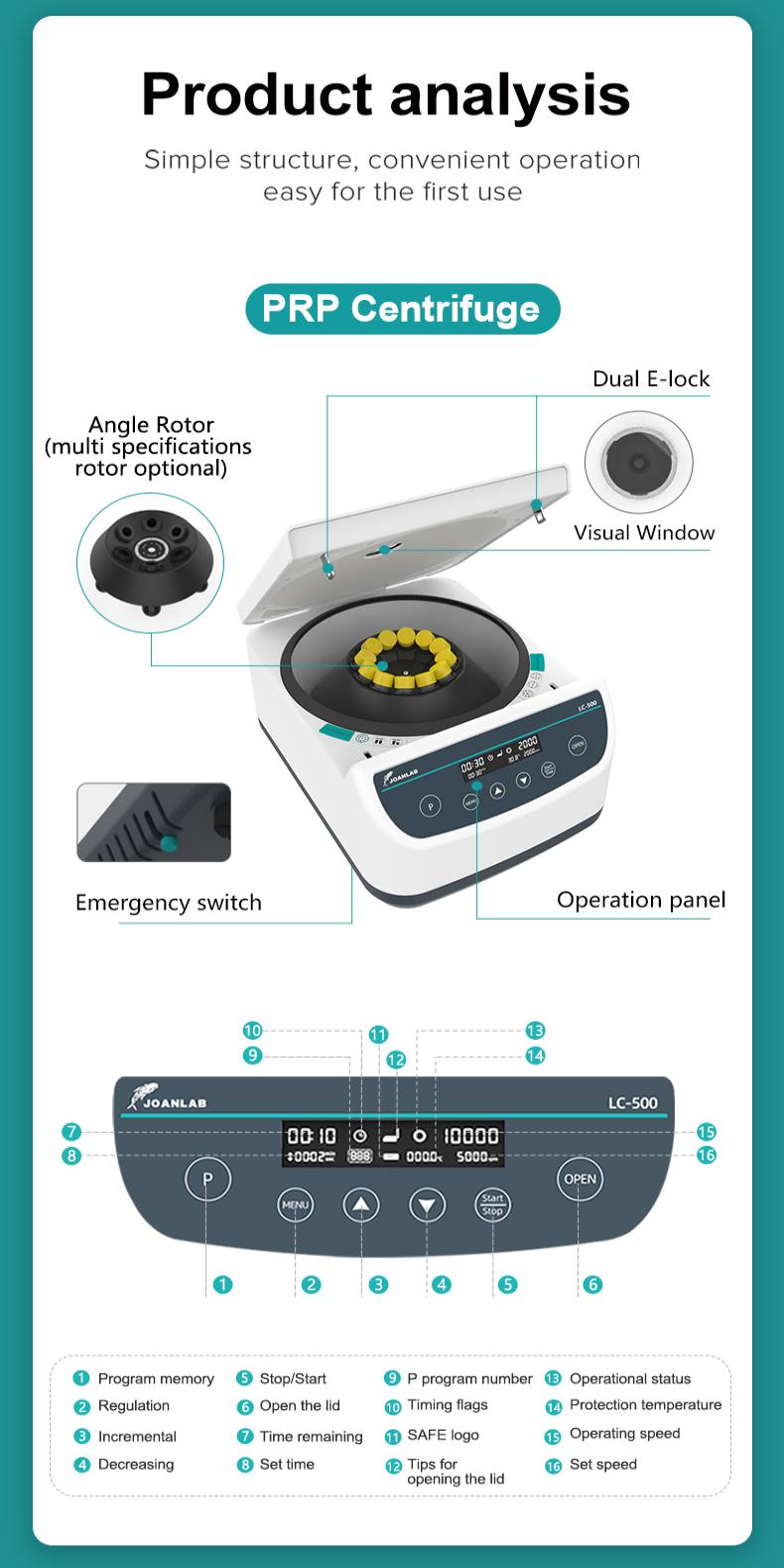 JOANLAB Prp Centrifuge Machine Cgf Plasma Centrifuge School Laboratory Equipment For 2/5/10ml ...