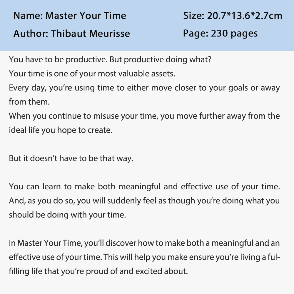 Thibaut Meurisse Master Your Series Book (Thinking,Emotions, Focus,Time,Beliefs,Destiny ...