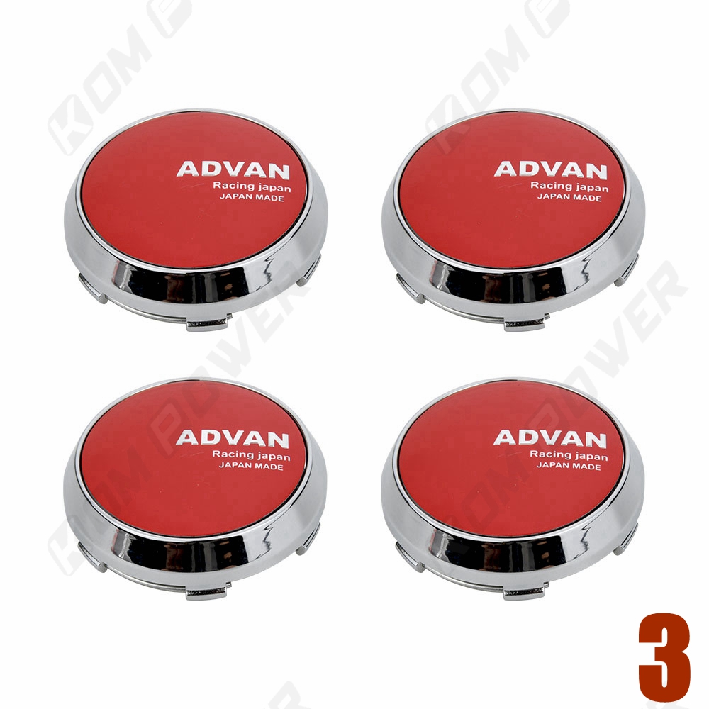 4PCS OD 68MM / ID 64MM Sport Rim Cap Advan Racing Sticker Wheel Center ...