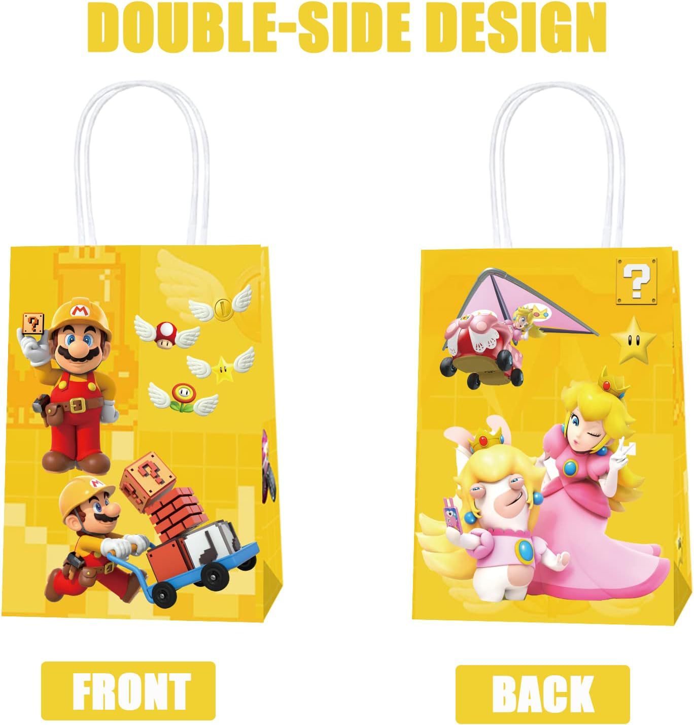 12pcs/ Set Super Mario Bros Gift Bag Luigi Peach Cartoon Party Supplies ...
