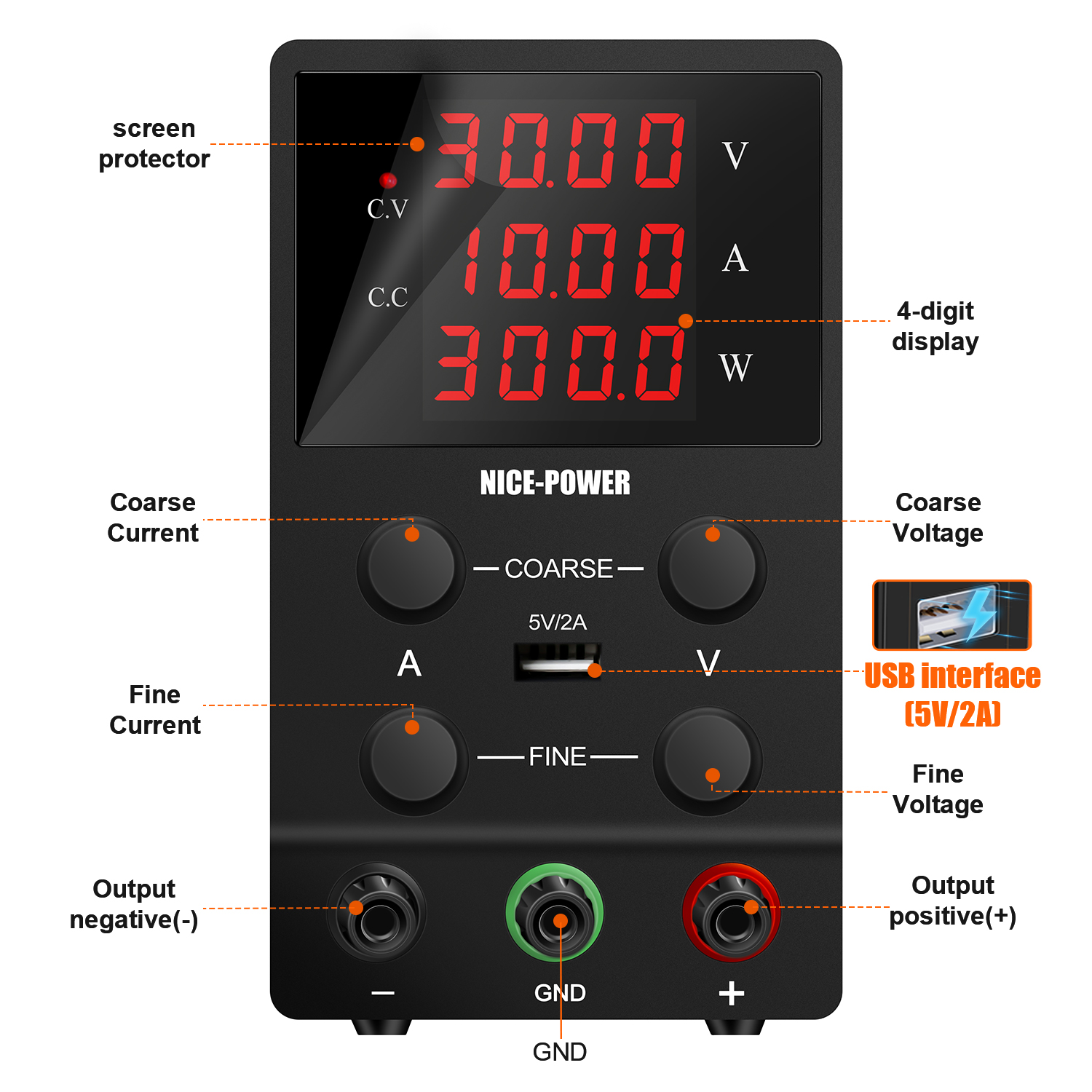 【From Malaysia】NICE POWER 30V 10A Variable DC Power Supply AC to DC ...