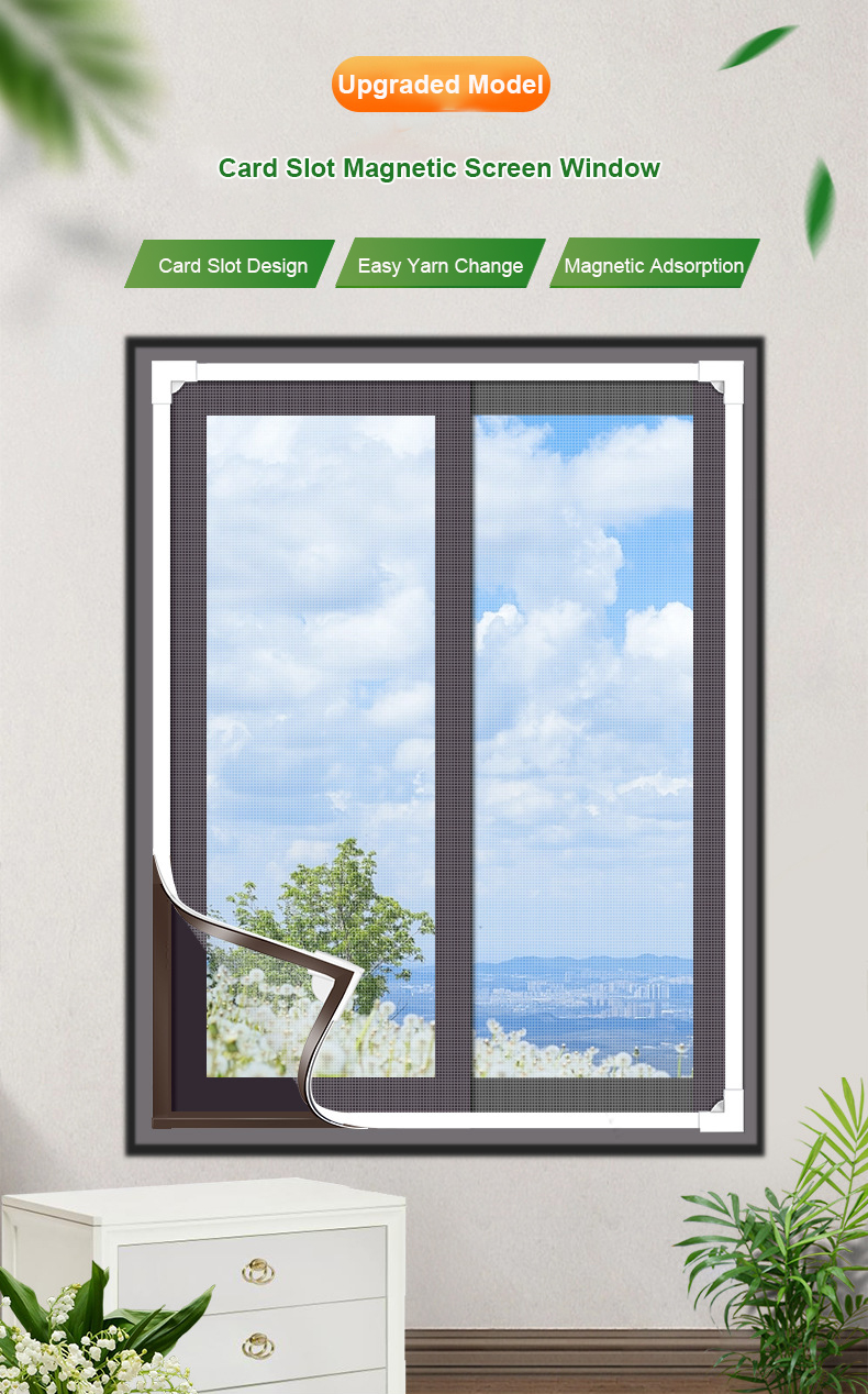Mosquito Net Magnetic Mosquito Net Window DIY Insect Screen Window Net ...
