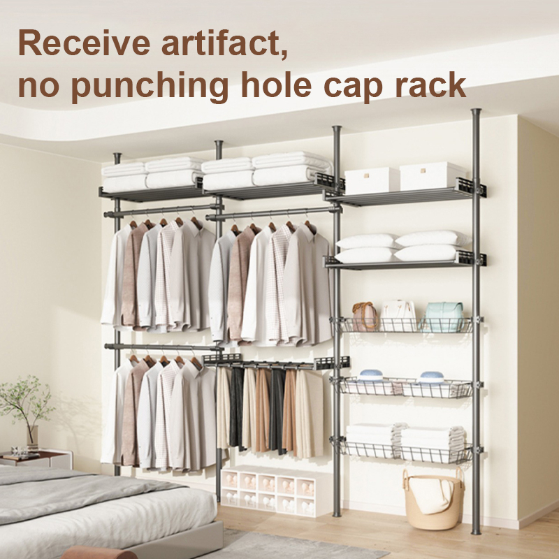 Floor-Standing Clothes Hangerfloor to ceiling telescopic clothing rack ...