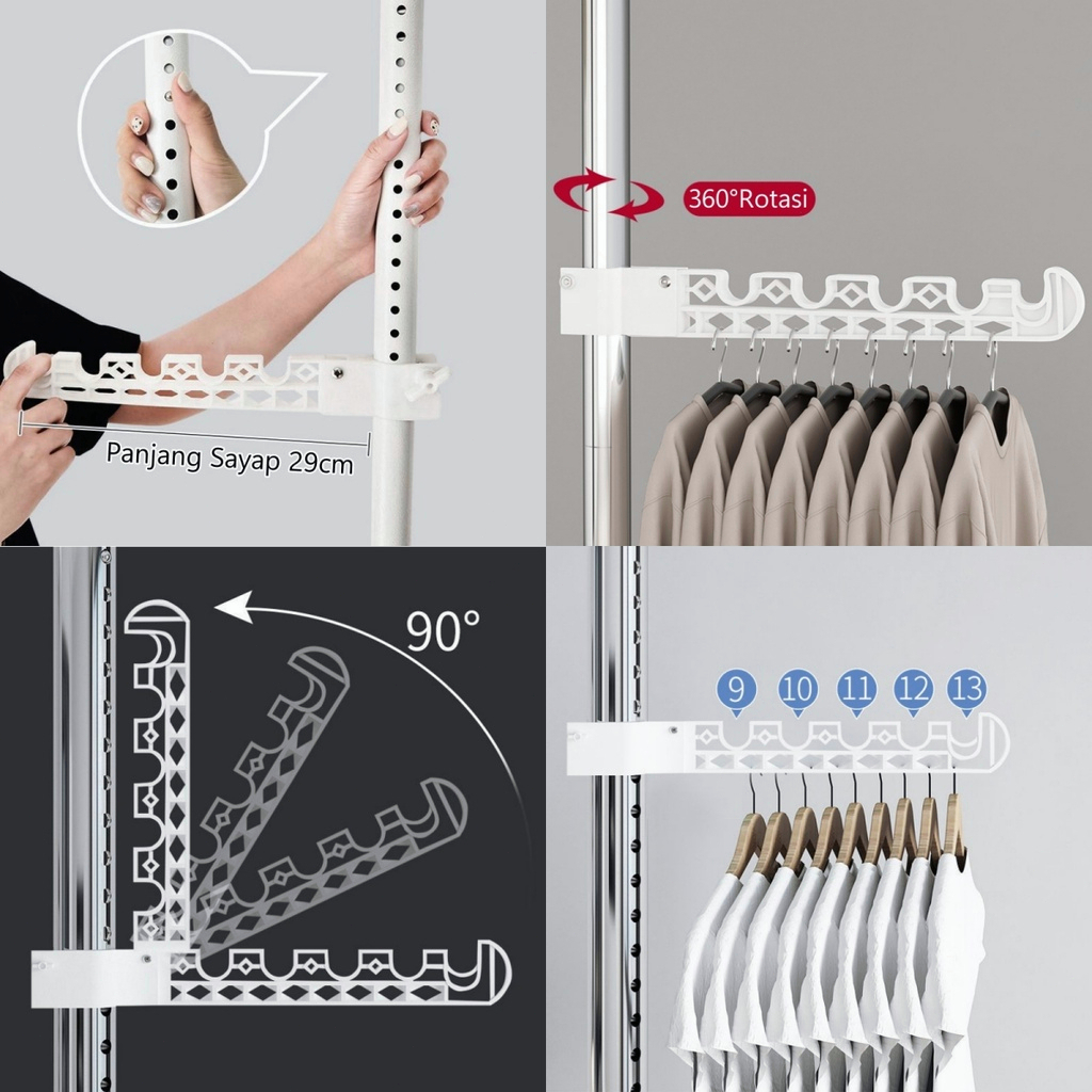 Floor-Standing Clothes Hangerfloor to ceiling telescopic clothing rack ...