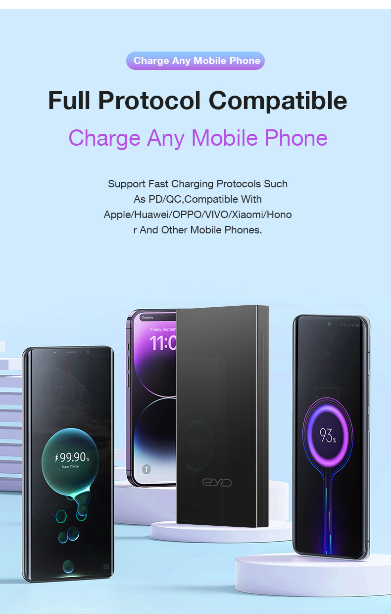 EYD JS41 4 IN 1 Portable Powerbank Dual Port Output & Input Power Bank ...