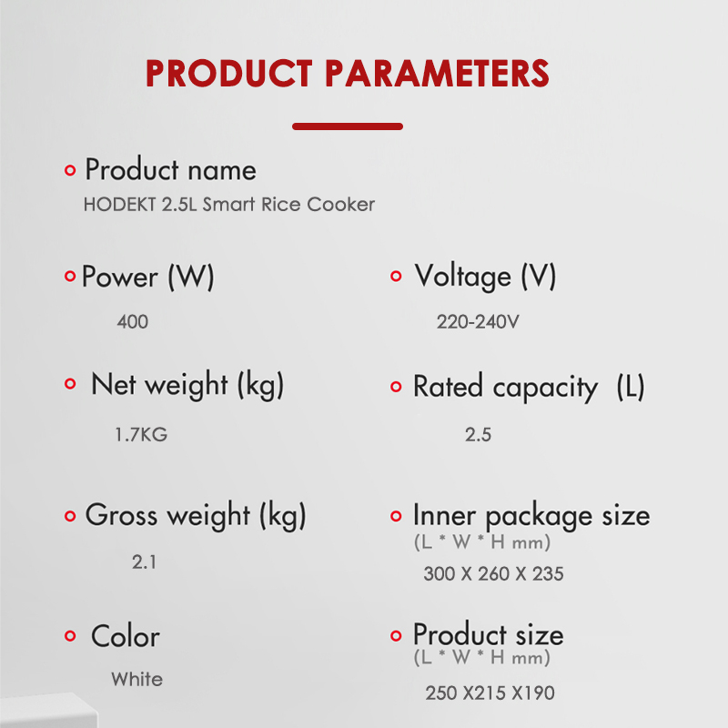 HODEKT 2.5L Smart Rice Cooker Multifunctional Household Rice Cooker ...