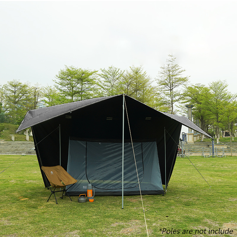 Black Coating Tarp Outdoor Camping Waterproof Flysheet 4x4 Tent Fly 3x3 ...
