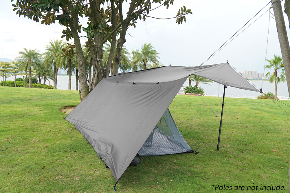 Black Coating Tarp Outdoor Camping Waterproof Flysheet 4x4 Tent Fly 3x3 ...