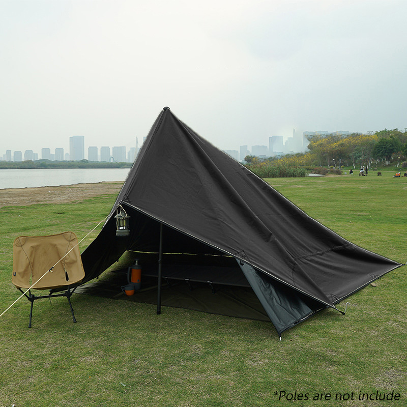 Black Coating Tarp Outdoor Camping Waterproof Flysheet 4x4 Tent Fly 3x3 ...
