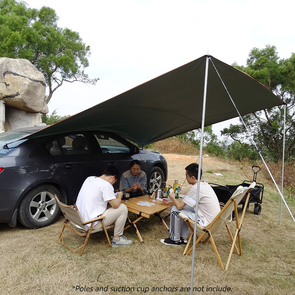 Black Coating Tarp Outdoor Camping Waterproof Flysheet 4x4 Tent Fly 3x3 ...