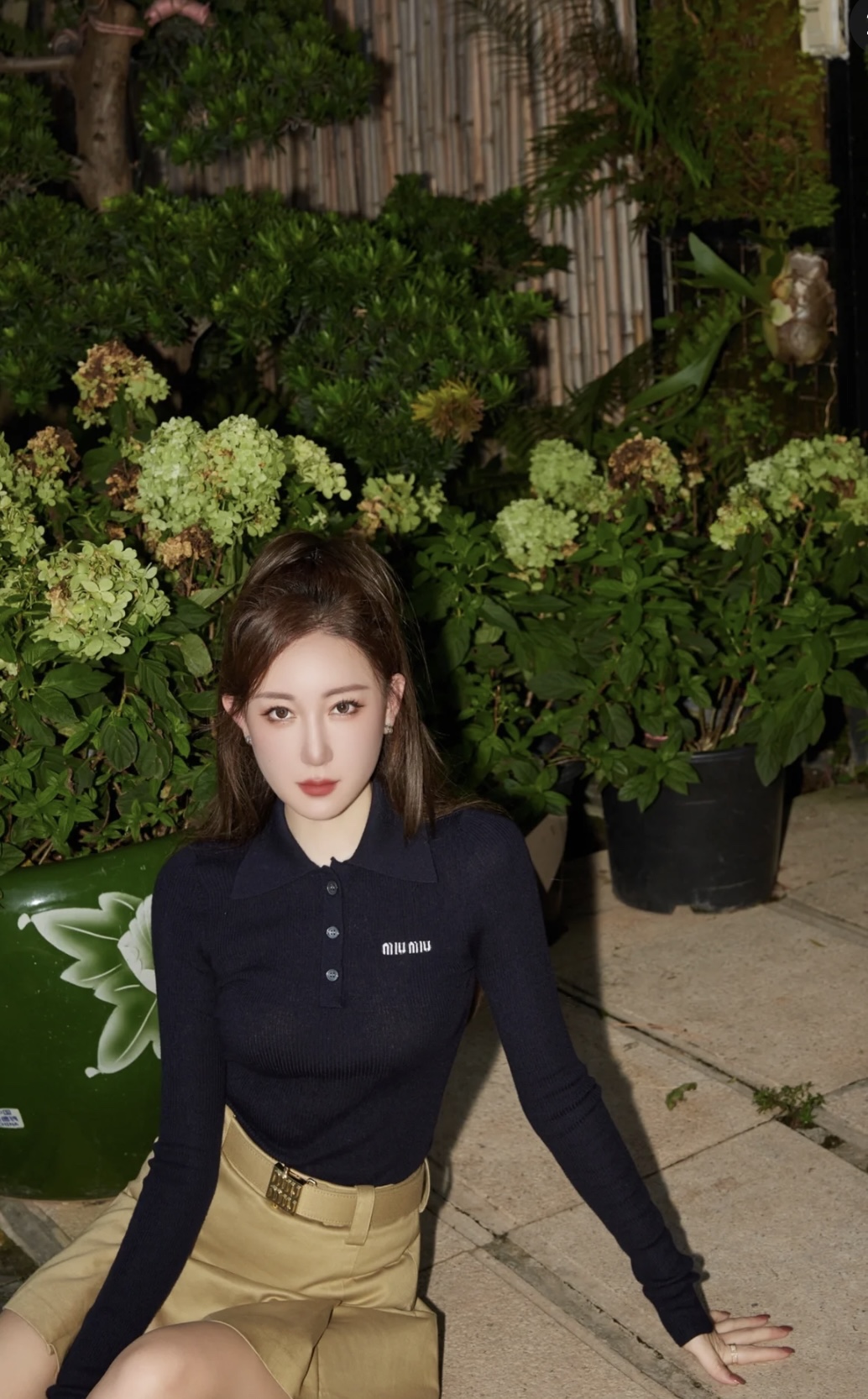 M*IU 2023 NEW LONG KNITTED POLO SHIRT - NAVY BLUE | Shopee Malaysia