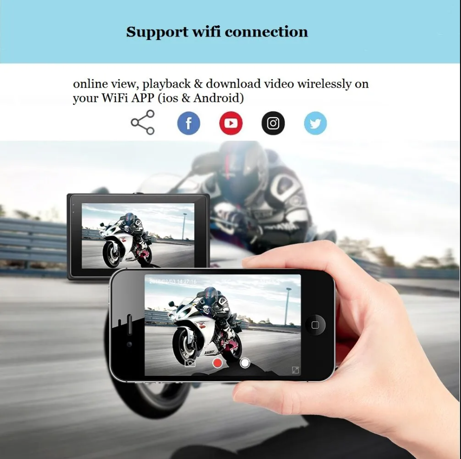 SYS VSYS Full Body Waterproof Motorcycle Camera Recorder WiFi Dual ... SYS VSYS Full Body Waterproof Motorcycle Camera Recorder WiFi Dual ...