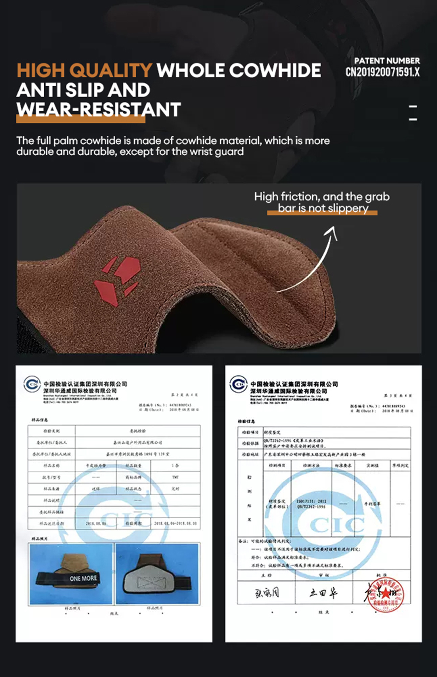 TMT Power With Cowhide Fitness Gloves Pull-up Grip For Men And Women ...