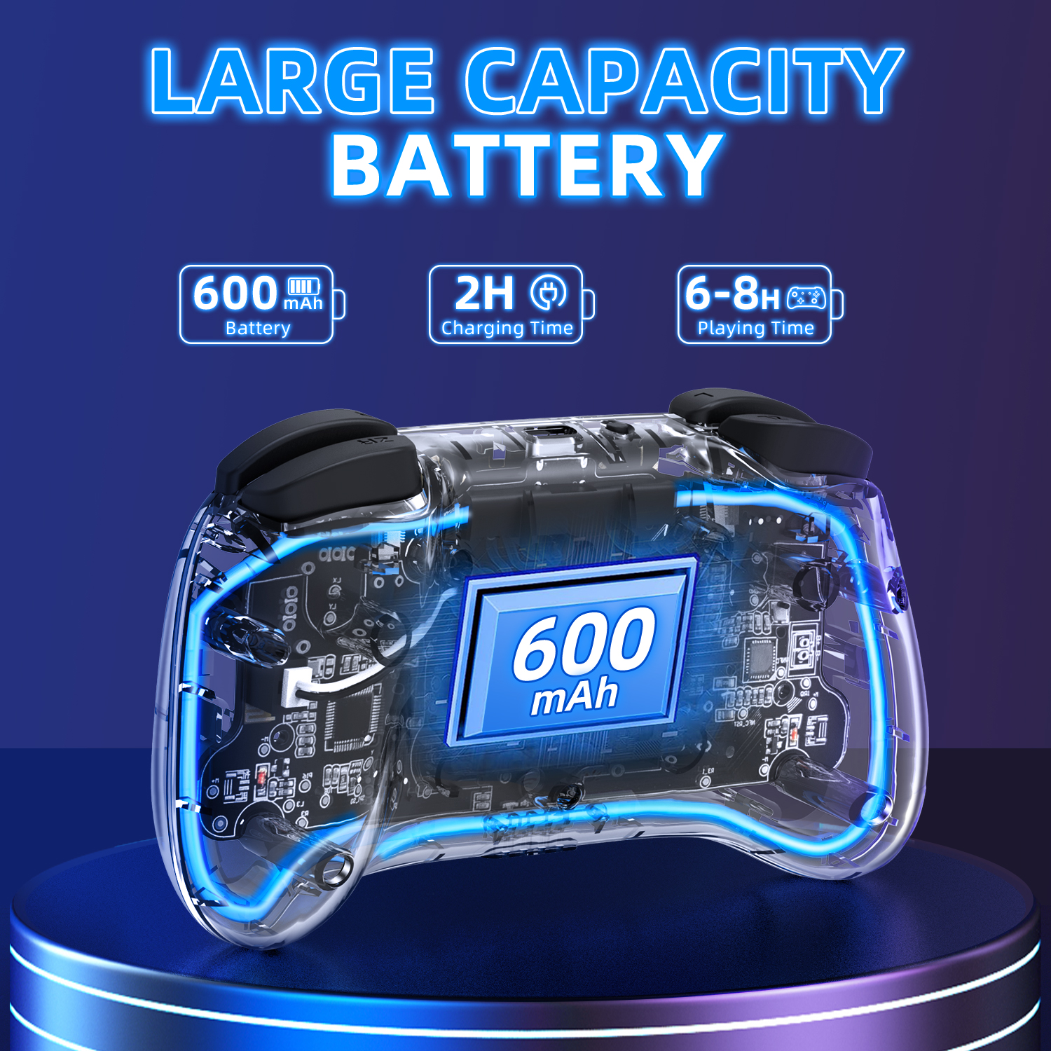 IINE Bluetooth Wireless Transparent Controller Wake up Function Game ...