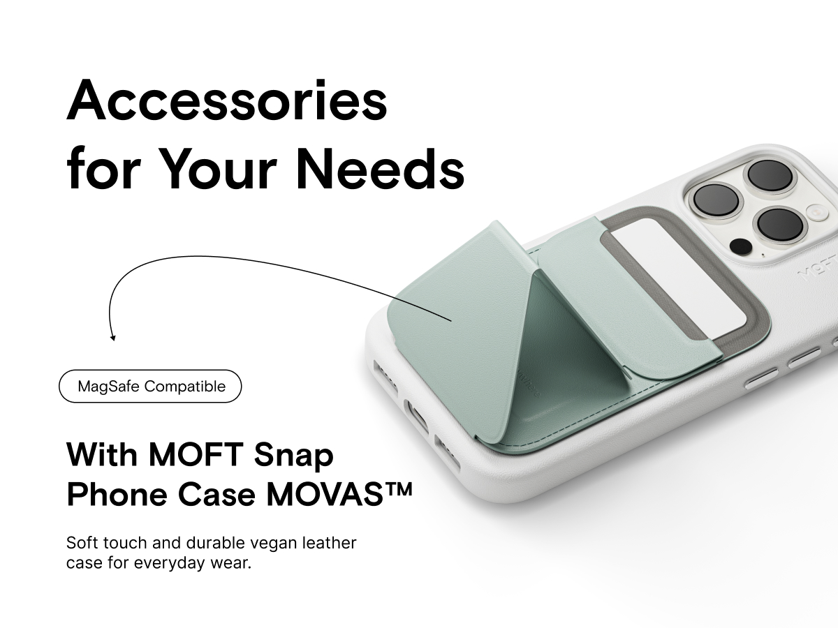 MOFT Snap on Phone Stand Wallet MOVAS™ Magnetic Compatible Phone Stand Portable For iPhone 16 ...
