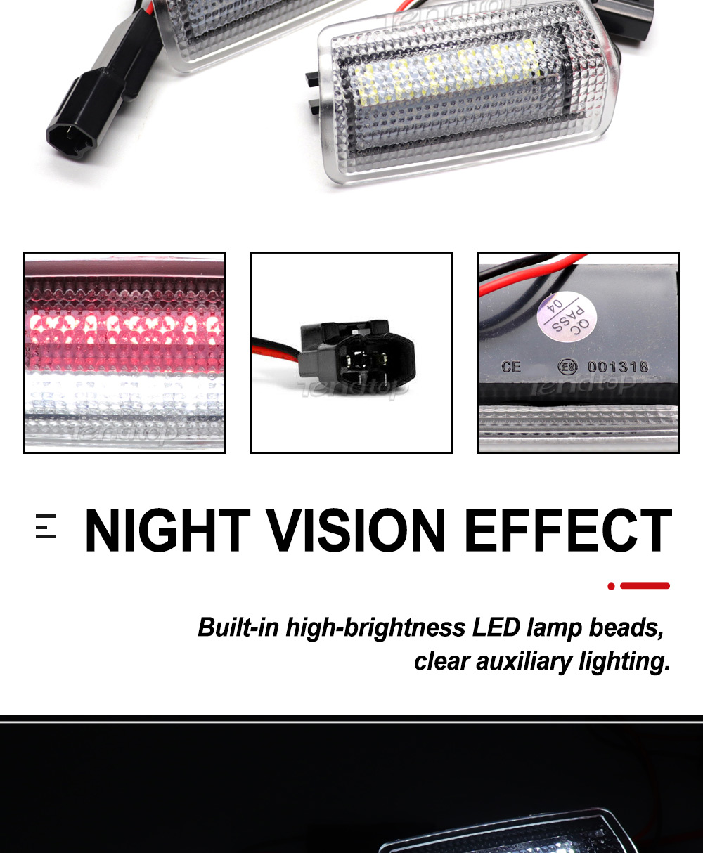 2Pcs door lights Car door flash Light Door Courtesy Light for Toyota ...