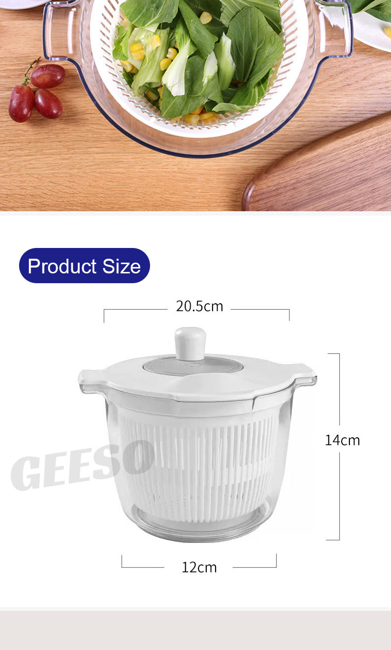 GEESO Rotary Salad Spinner Dehydrated Machine Manual Salad Dehydrator ...