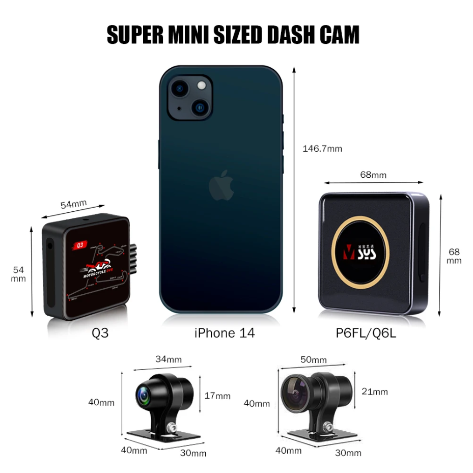 VSYS SYS WiFi motorbike Dash cam Dual 1080p FHD motorcycle DVR ...