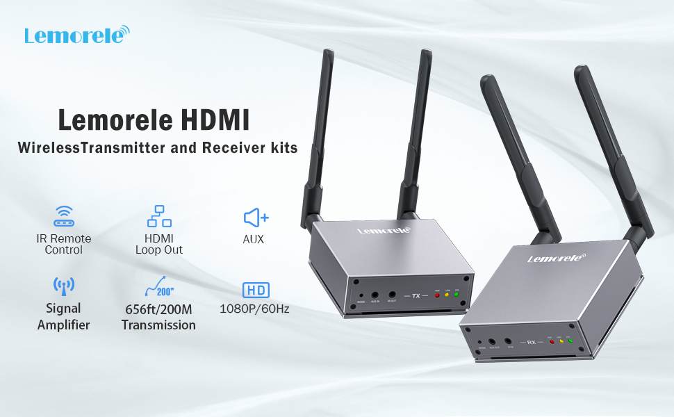 Lemorele R15 Wireless Screen Sharing Device WiFi HDMI Transmitter ...