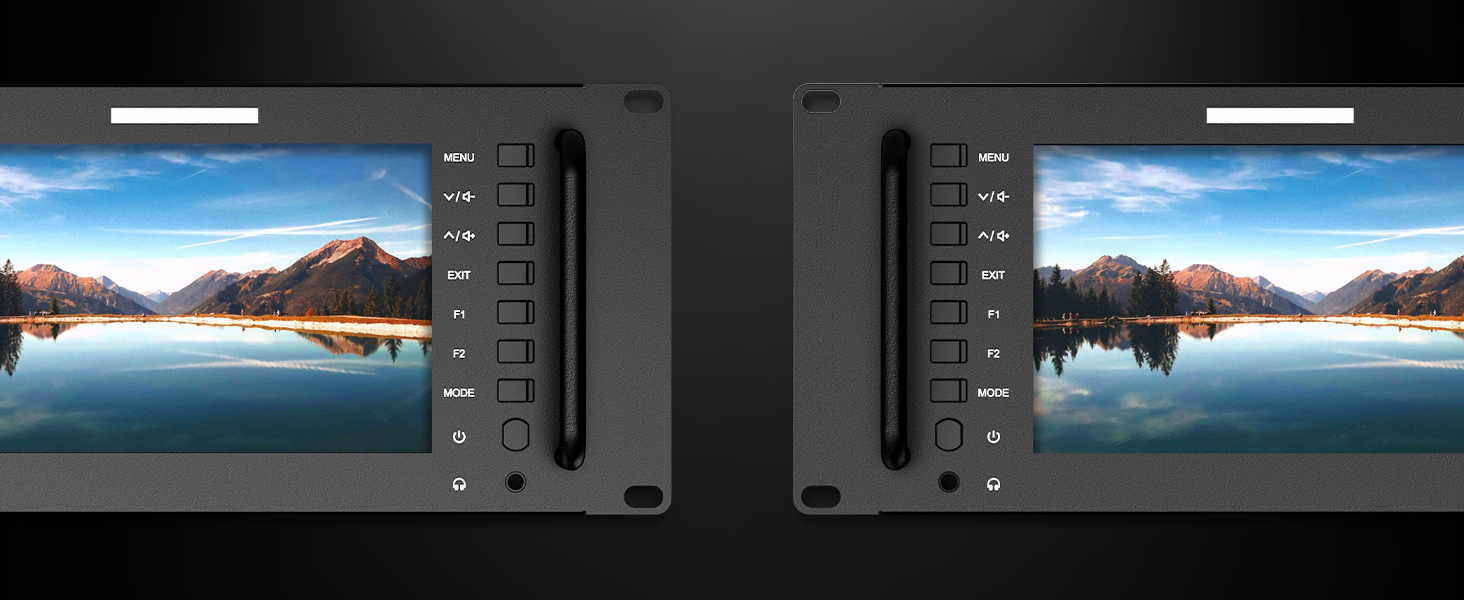 FEELWORLD D71 Plus -H Dual 7 Inch 3RU IPS 1920x1200 Broadcast LCD Rack ...