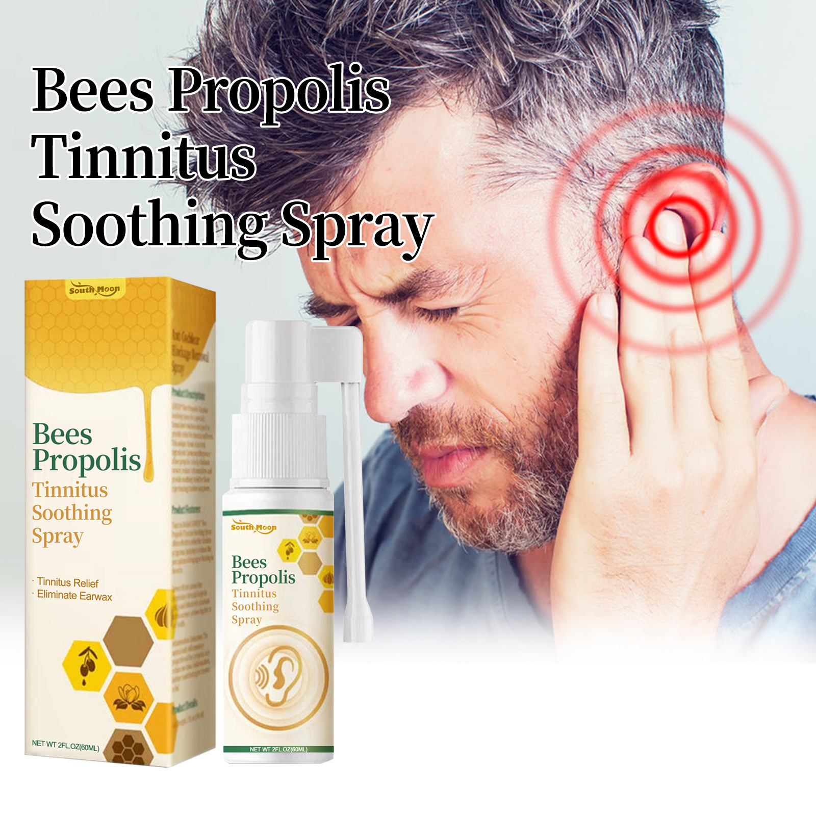 South Moon Bees Propolis Tinnitus Soothing Spray 60ml Tinnitus Spray ...