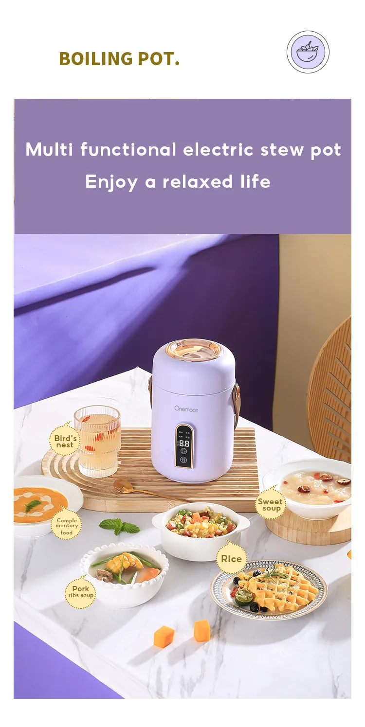 Electric stew pot slow rice cooker multi-function portable kettle mini ...