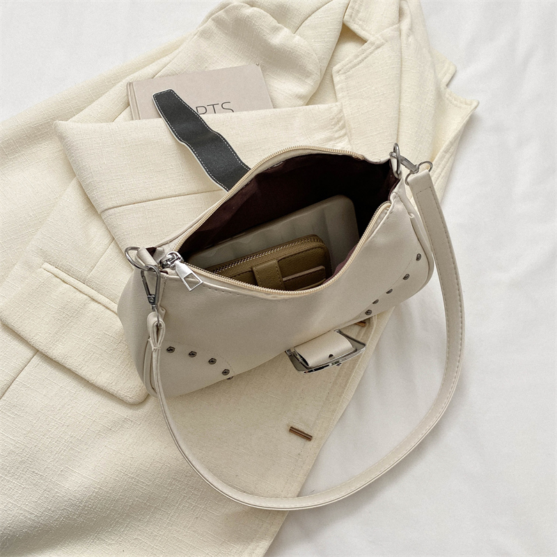 Chic 2025 Retro Underarm Bag Minimalist Zip Closure Fashion Shoulder ...