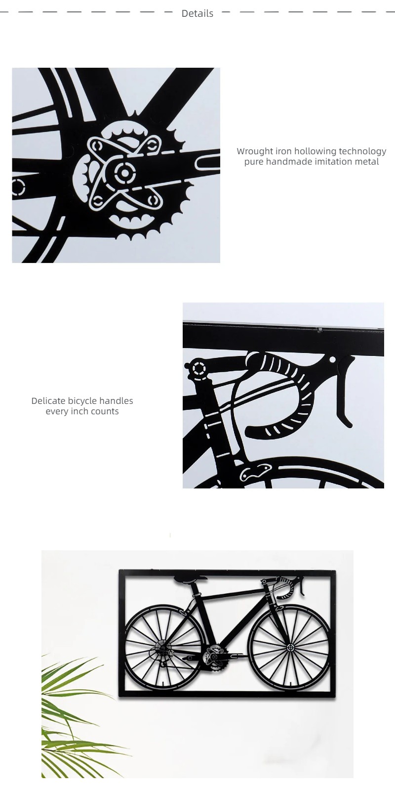 Metal Bicycle Design Wall Art Frame Farmhouse Rustic Wall Bike Metal ...