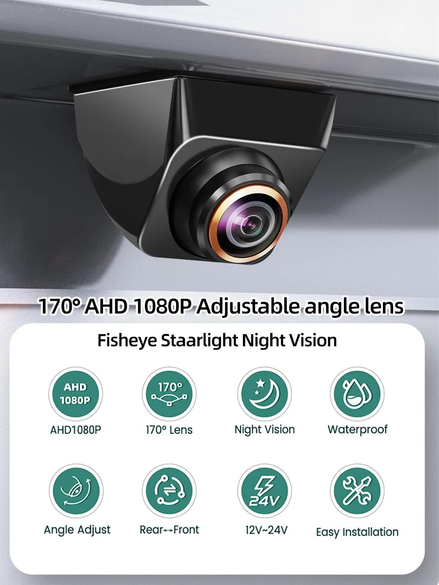 (Local Shipment) Car Rear View Camera 170° Fisheye Golden Lens AHD CVBS ...