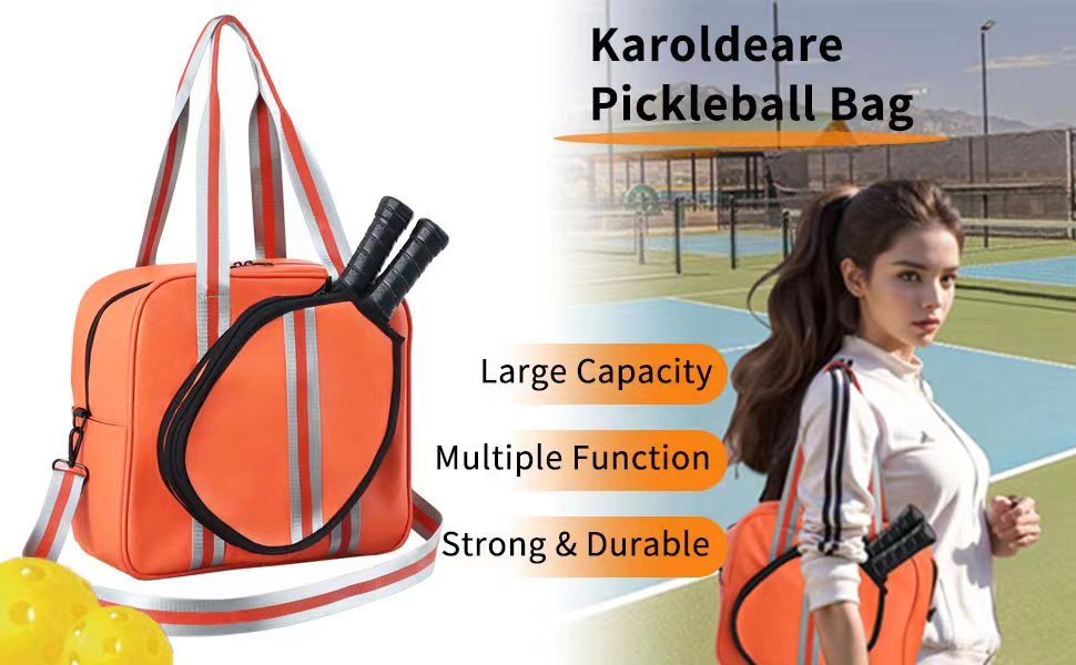 Pickleball Bag for Women PU Leather Waterproof Pickleball Paddle Bag ...