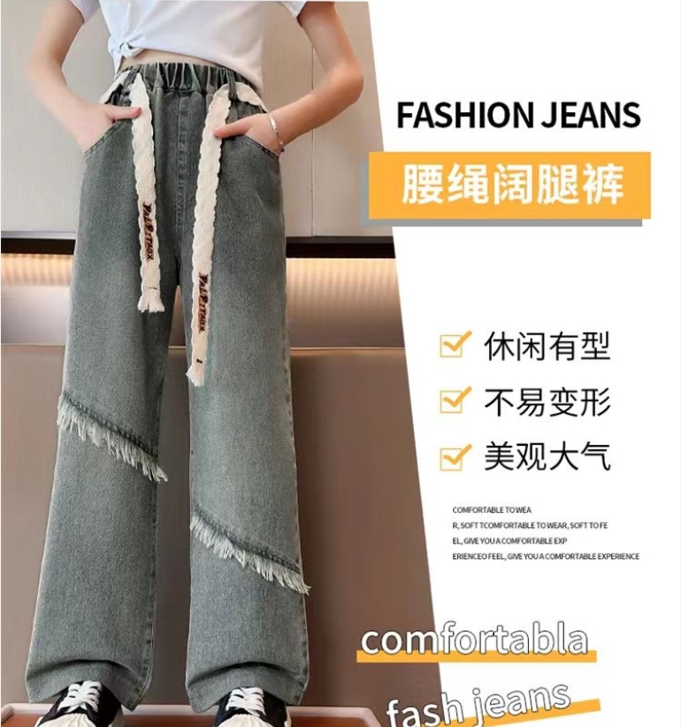 【Ready-stock】3-15Y-Girls'-Wide-leg-Pants-Spring-Autumn-New-Jeans-Retro ...