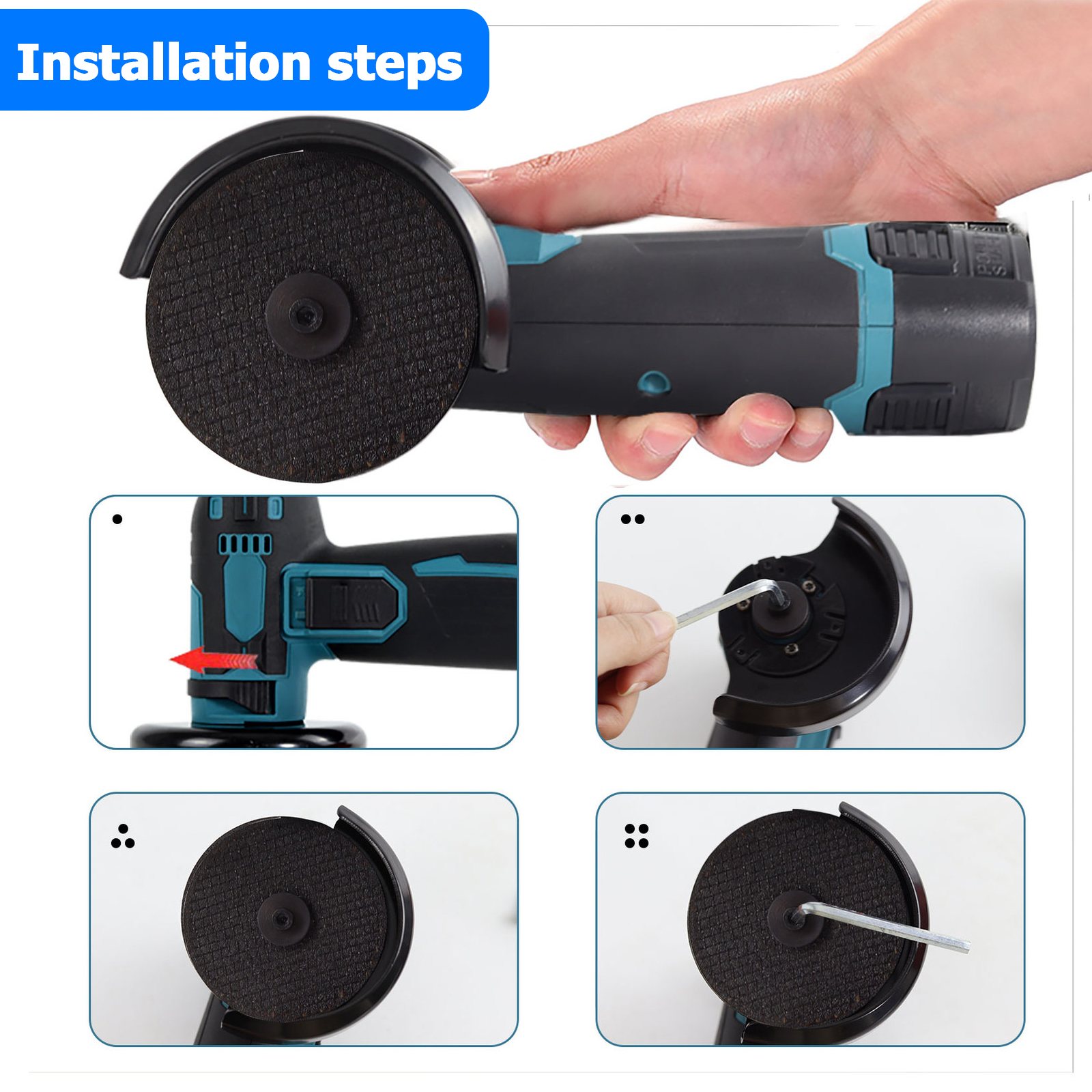 5-Year-Warranty 12V Cordless Electric Angle Grinder Rechargeable ...