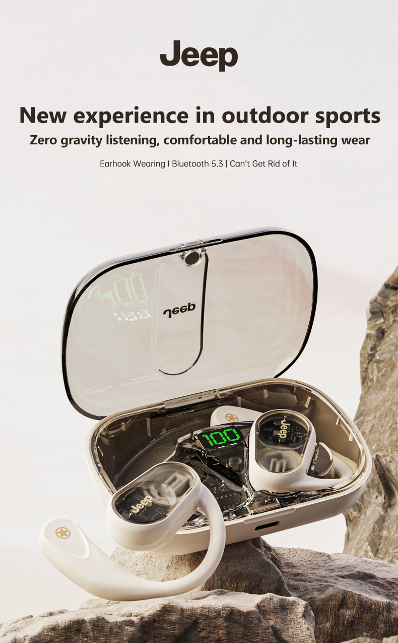 Jeep EC016 Open Ear Earphones Bluetooth 5.3 Wireless OWS HiFi Stereo ...