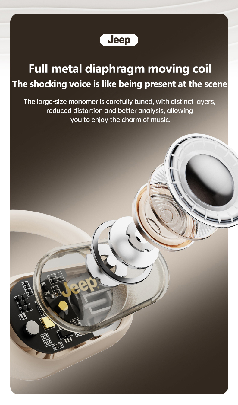 Jeep EC016 Open Ear Earphones Bluetooth 5.3 Wireless OWS HiFi Stereo ...