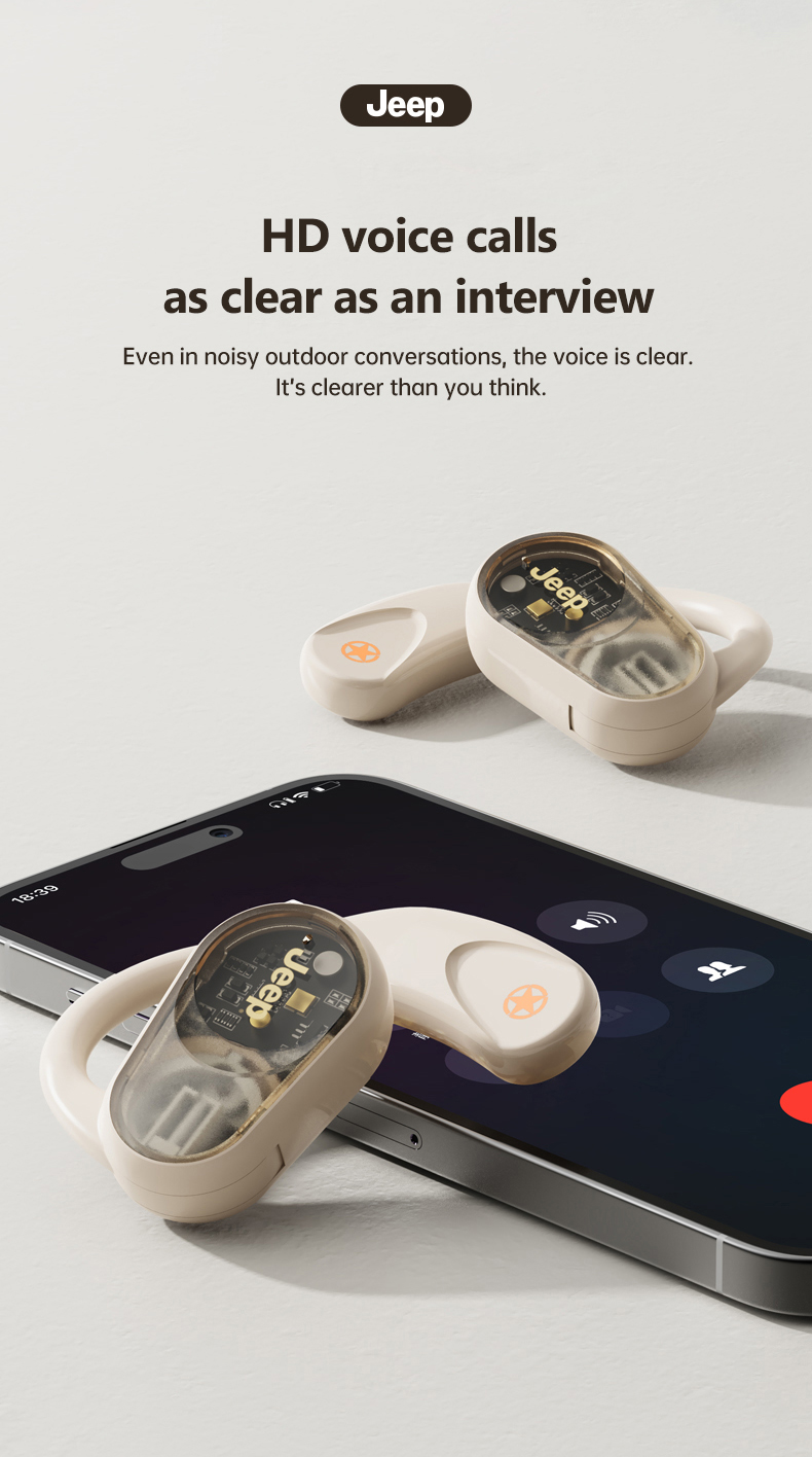 Jeep EC016 Open Ear Earphones Bluetooth 5.3 Wireless OWS HiFi Stereo ...