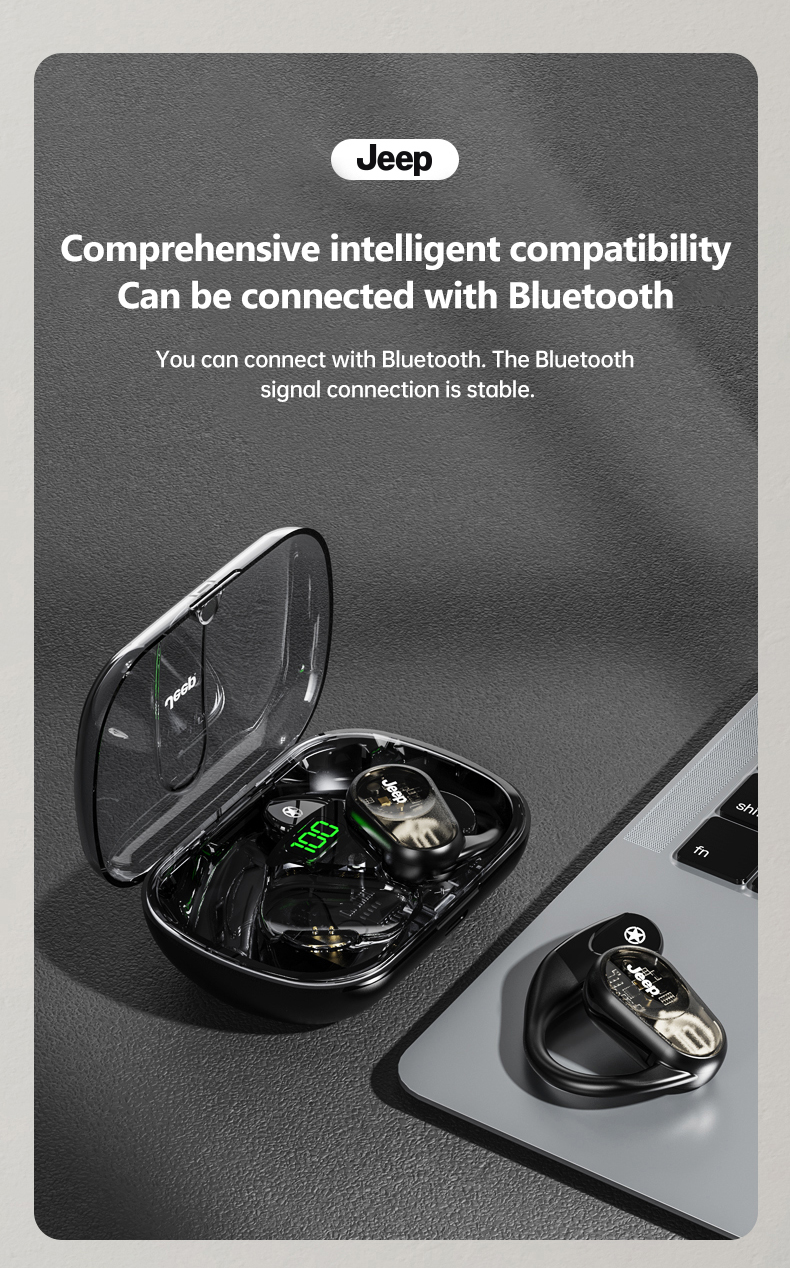 Jeep EC016 OWS Wireless Bluetooth 5.3 Earphone HD Calls Noise Canceling ...