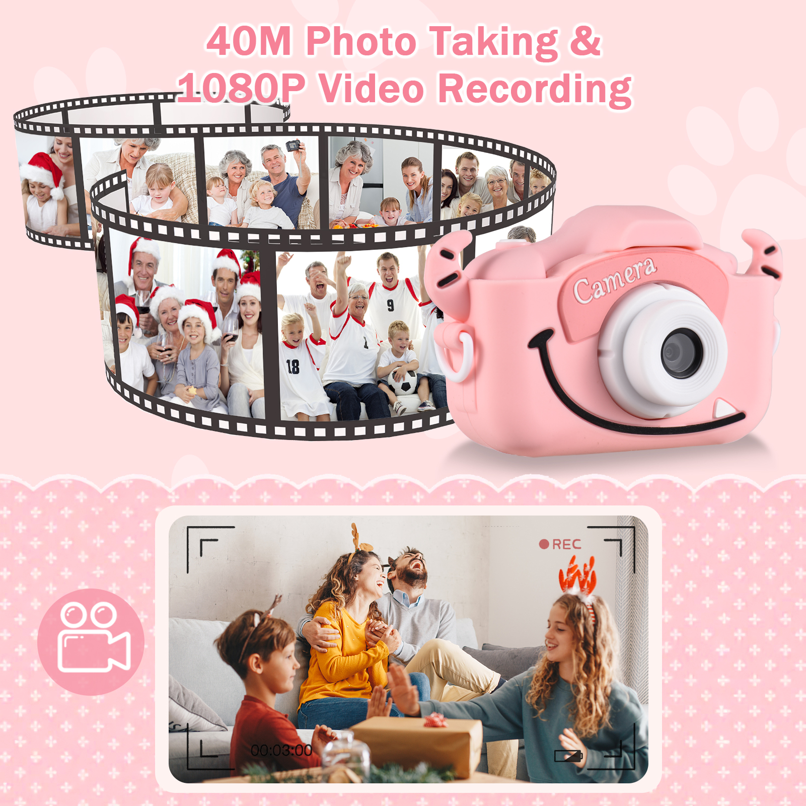 [Local delivery] 20MP Kitty Cat Kids Digital Camera Dual Selfie HD ...