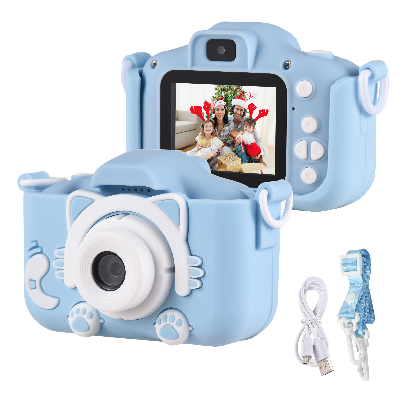 [Local delivery] 20MP Kitty Cat Kids Digital Camera Dual Selfie HD ...