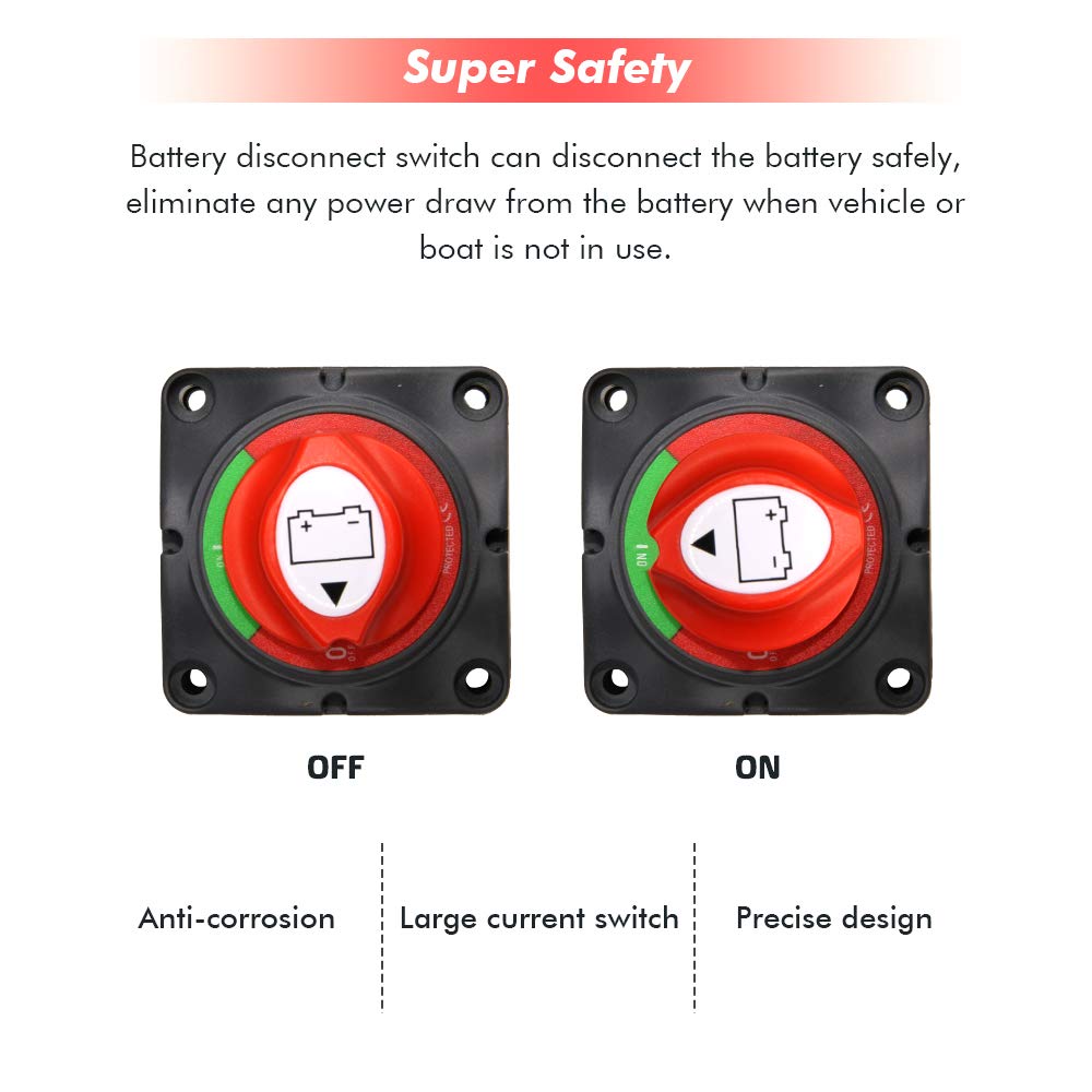 Battery Switch 12-48 V 275/1250 Amps Battery Power Cutoff Master Switch ...