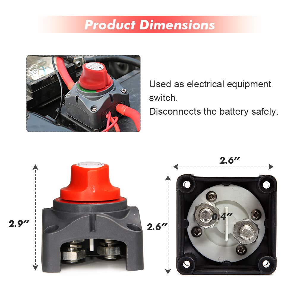 Battery Switch 12-48 V 275/1250 Amps Battery Power Cutoff Master Switch ...