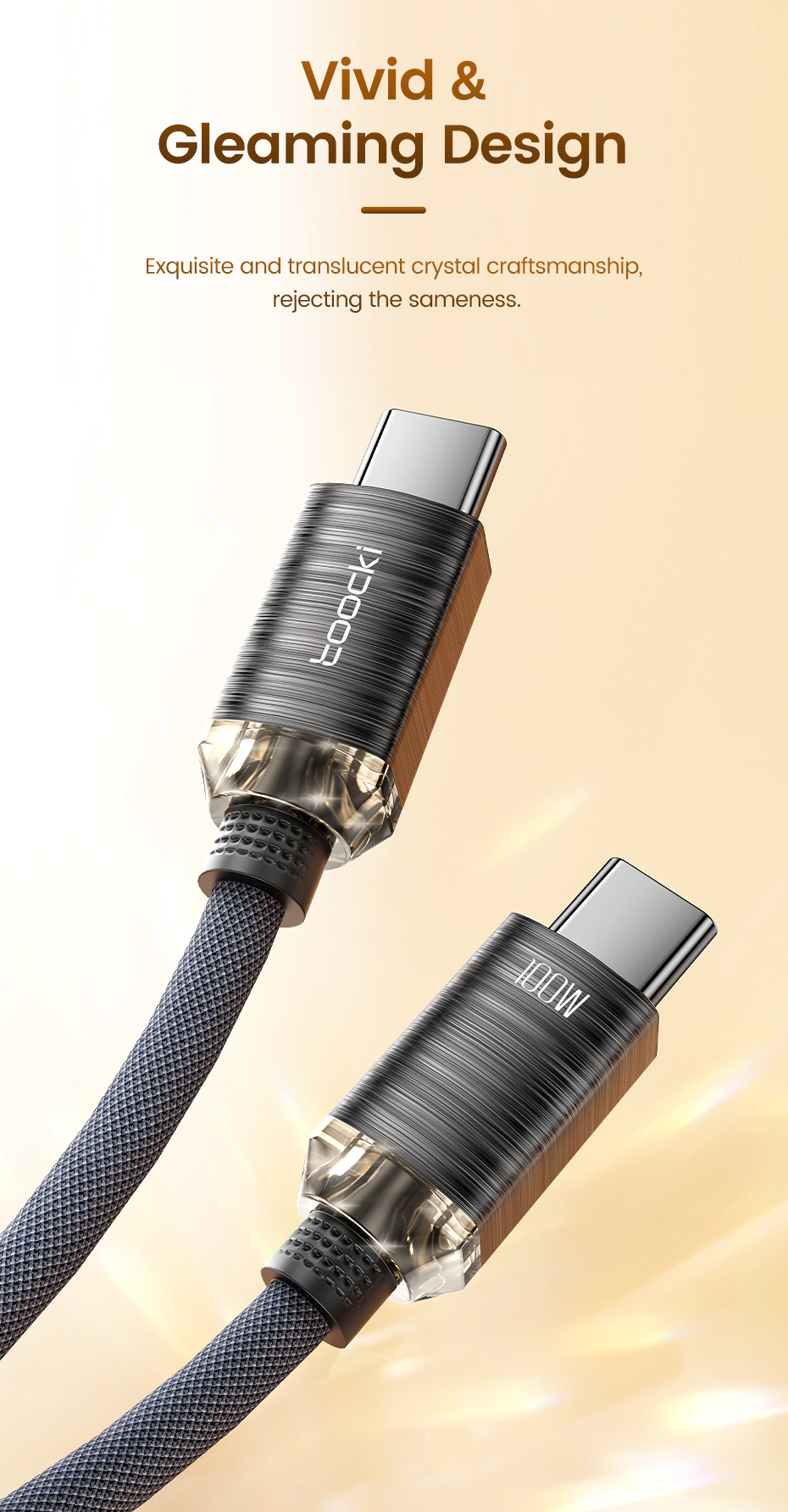 Toocki 100W Type C To Type C Cable Super Fast Charging Cable 66W USB Type C A-L C-L PD Crystal ...