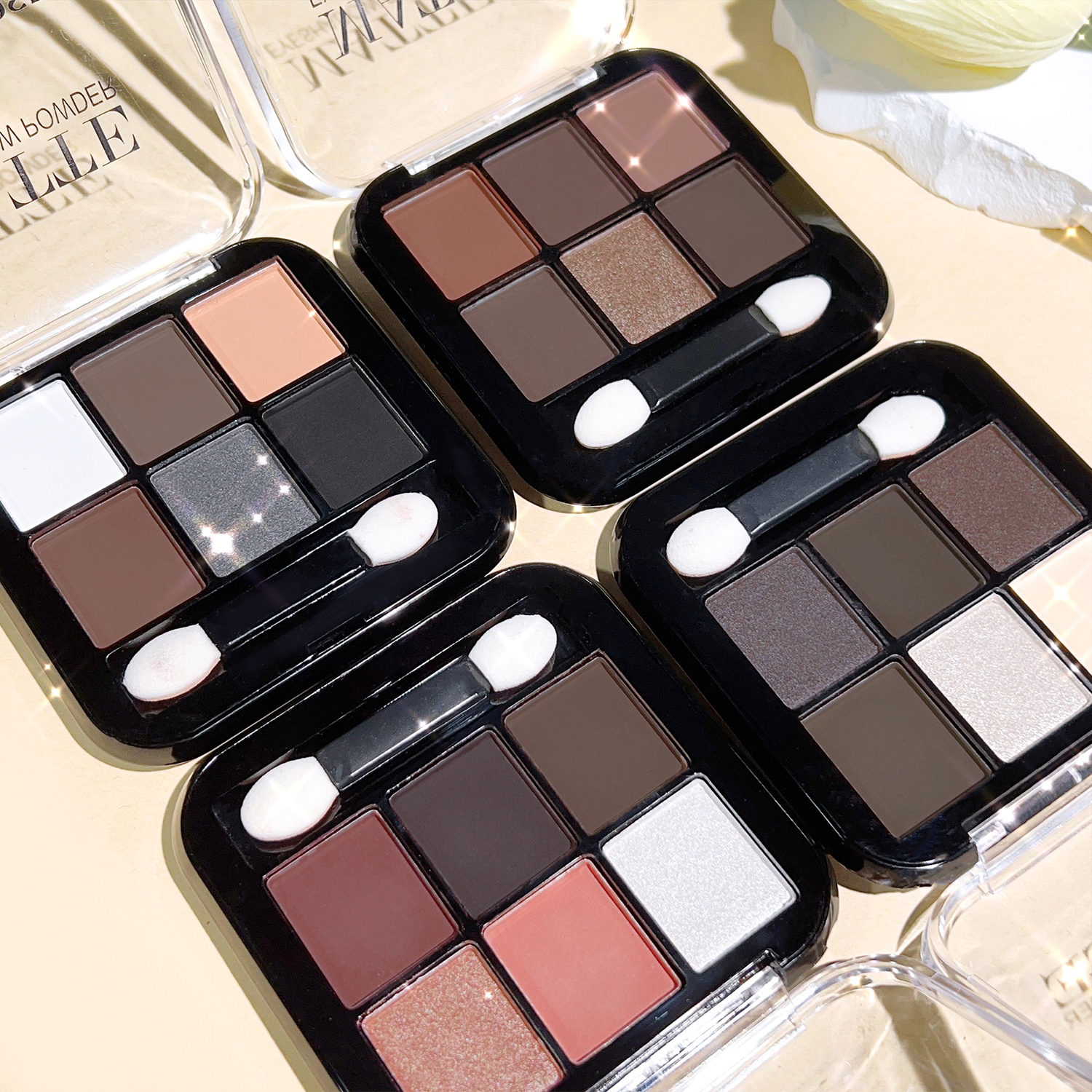 Six-color Eyeshadow Earth Color Smoky Makeup Pearlescent Matte Milk Tea ...