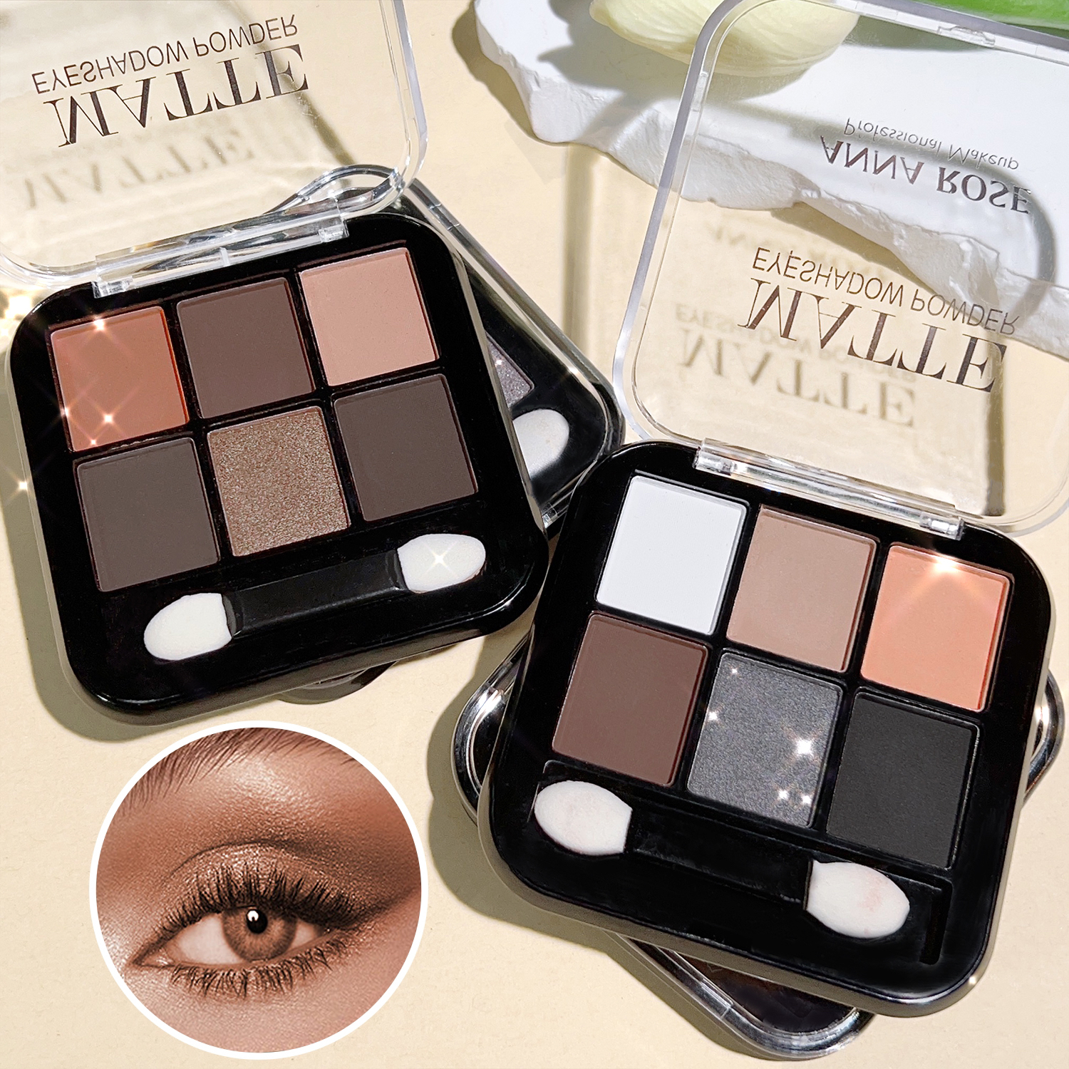 Six-color Eyeshadow Earth Color Smoky Makeup Pearlescent Matte Milk Tea ...