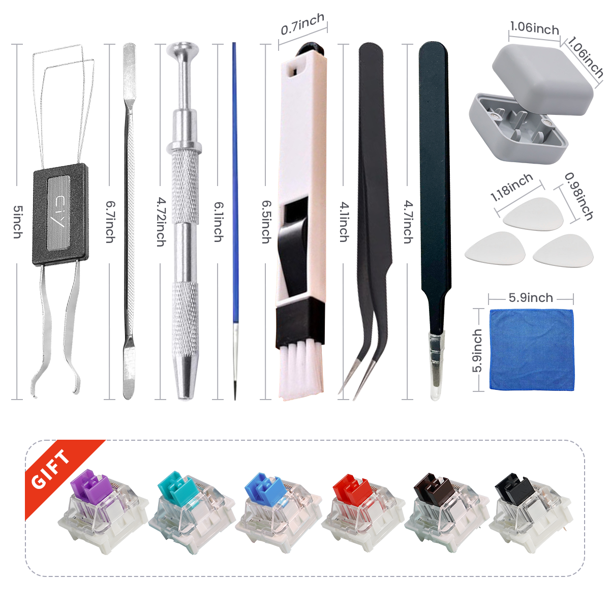 Mechanical Keyboard Tweezers Lube Tool Brush Switch Puller Opener Stem ...