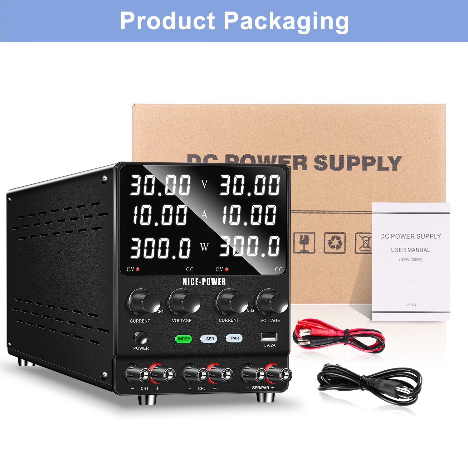 [NEW Model Dual output ] NICE POWER DC Power Supply 30V 10A Lab DC ...